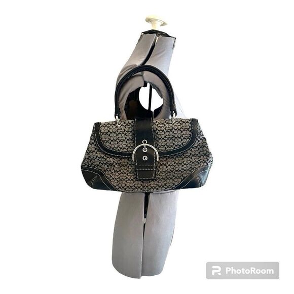 Coach | Bags | Coach Handbag One Handle Small Signature Canvas Flap ...